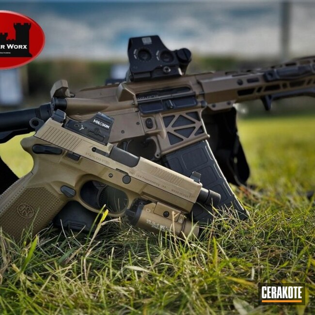 Ar Pistol And Glock Cerakoted Using Glock® Fde And Graphite Black
