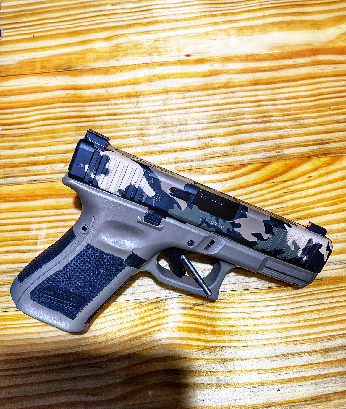 Custom Camo Glock Cerakoted using Desert Sand, Mil Spec Green and ...