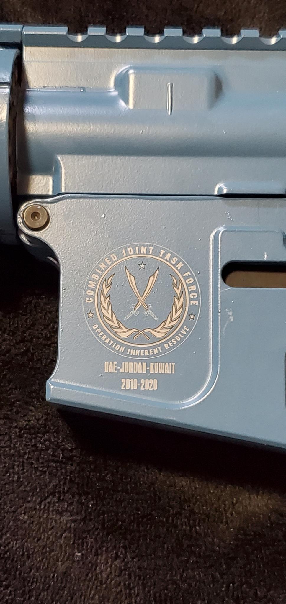 AR Cerakoted using Jesse James Civil Defense Blue | Cerakote