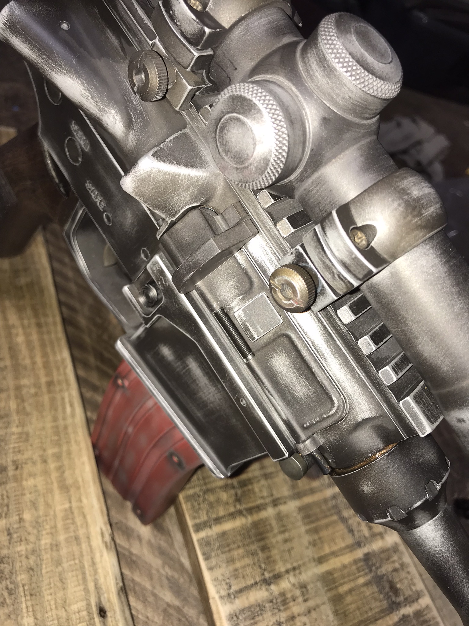 Star Wars Themed Distressed Pistol Cerakoted using Satin Aluminum ...