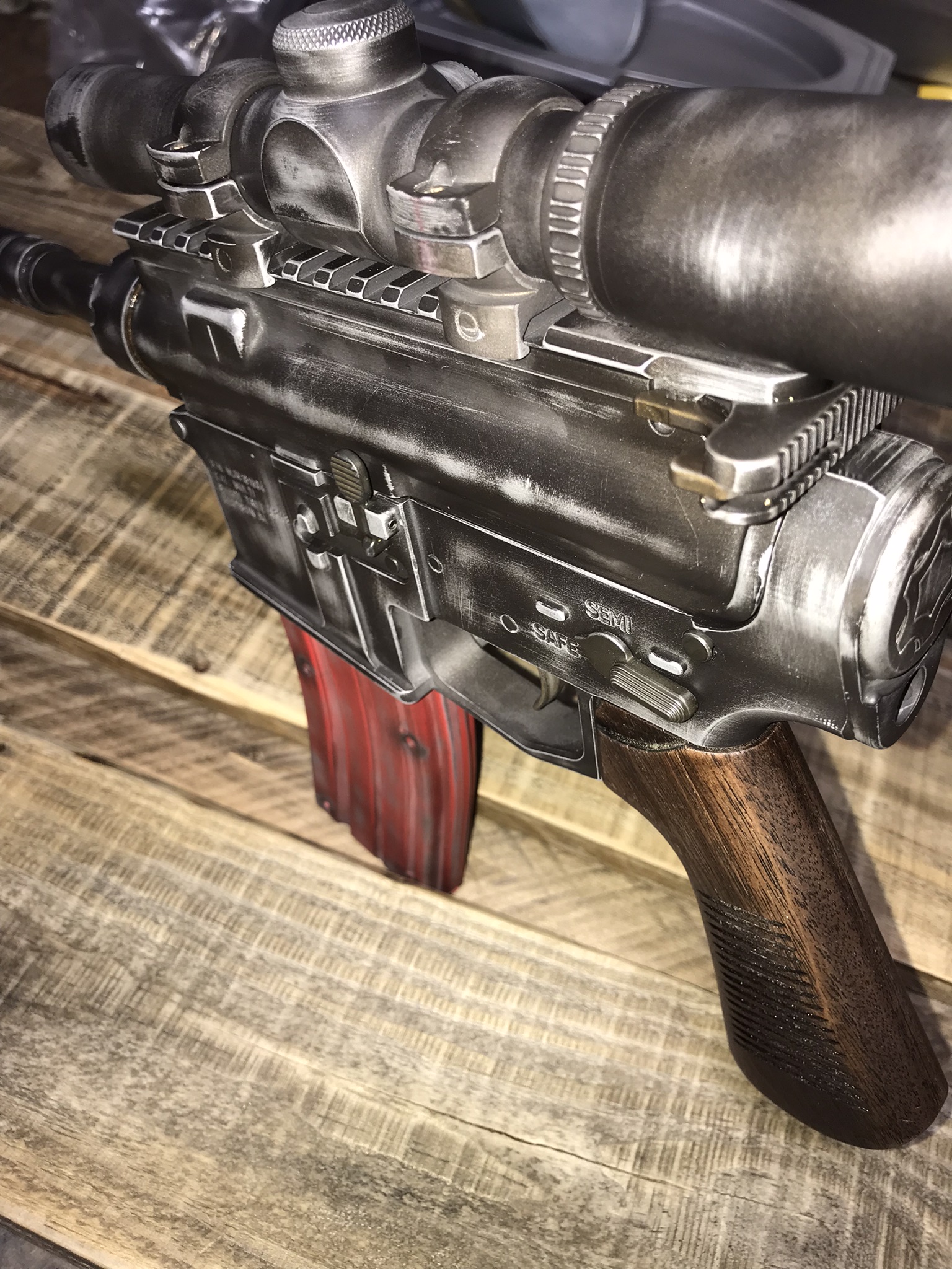 Star Wars Themed Distressed Pistol Cerakoted using Satin Aluminum ...