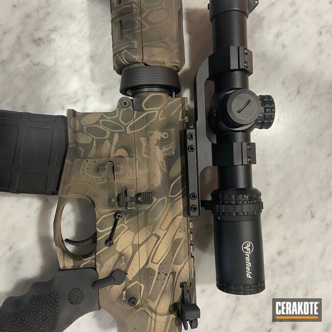 Kryptek Camo Ar Build Cerakoted Using Armor Black Desert Sand And