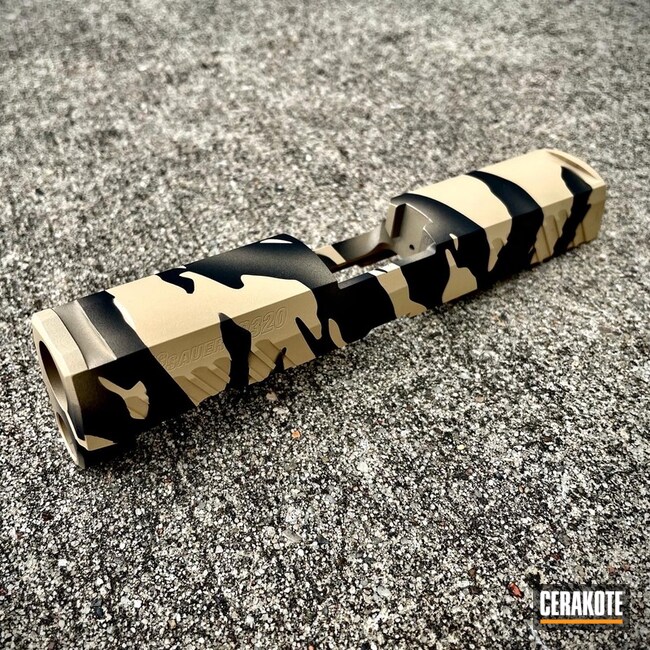Custom Camo Sig Slide Cerakoted Using Fs Sabre Sand And Graphite Black