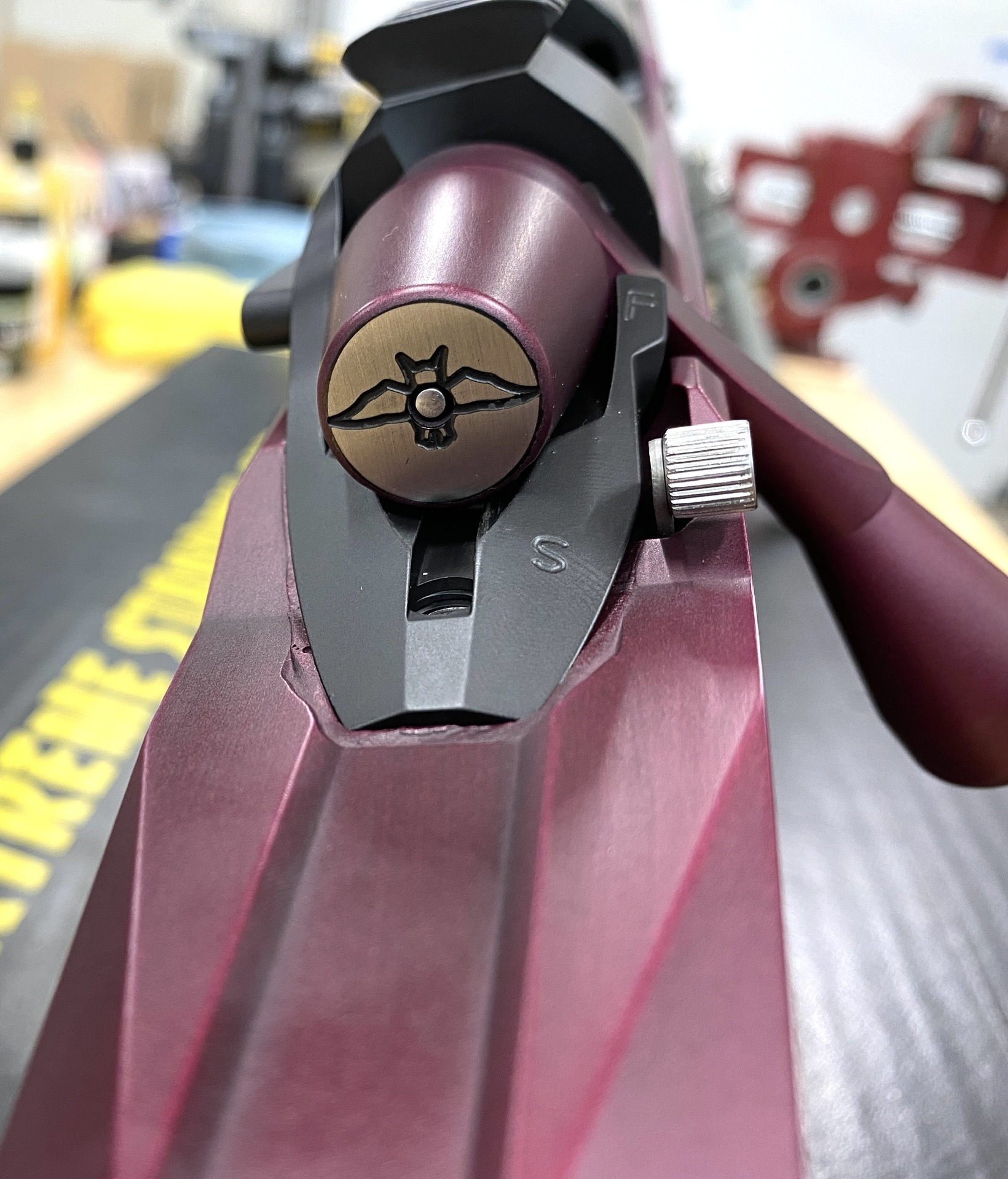 Bolt Action Rifle Cerakoted using Black Cherry and Graphite Black ...