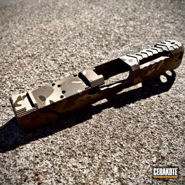 Custom Camo Glock Slide Cerakoted Using Desert Sand Benelli® Sand And