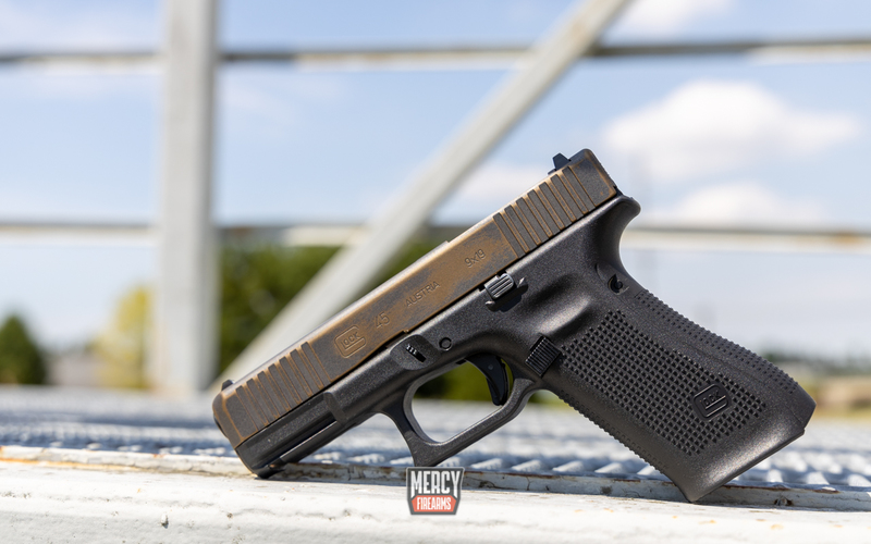 Distressed Glock 45 Cerakoted using Burnt Bronze and Cobalt | Cerakote
