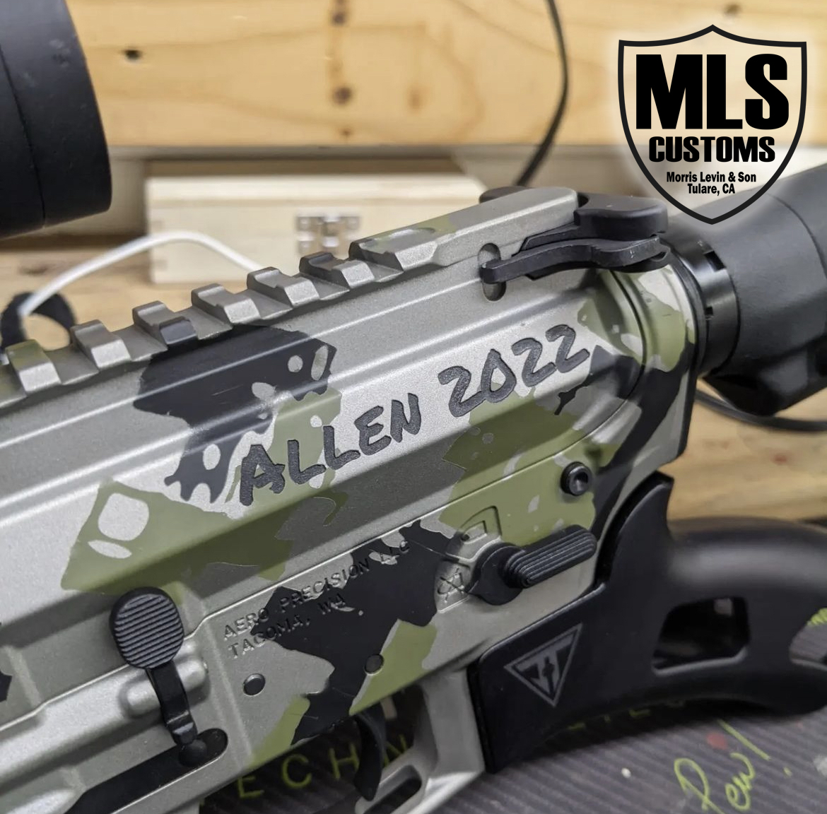 AR-15 done in a Satin Aluminum, Camo® Light Green and Graphite Black ...