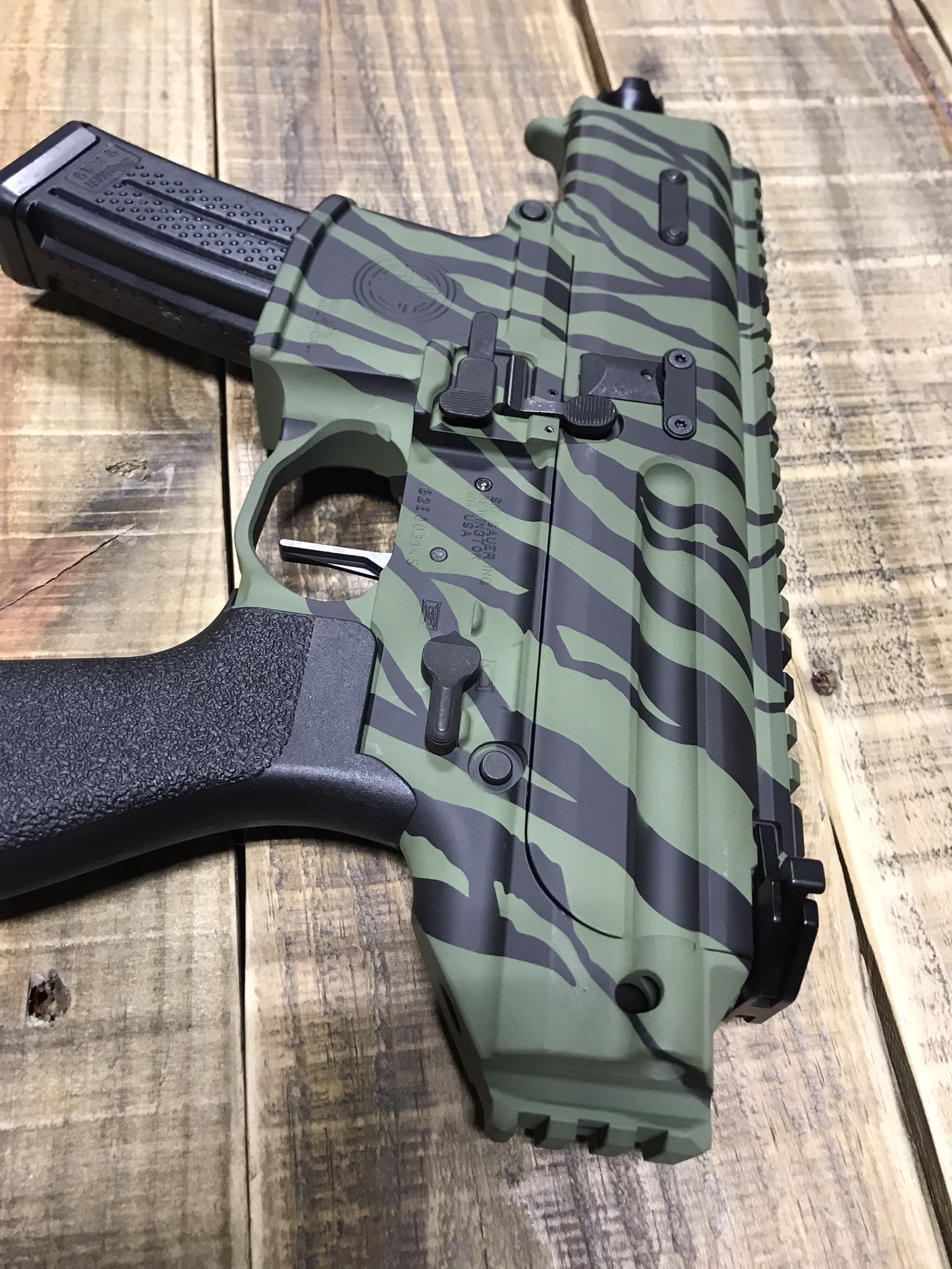 Ar With Tiger Stripes coated with a Armor Black and Multicam® Dark ...