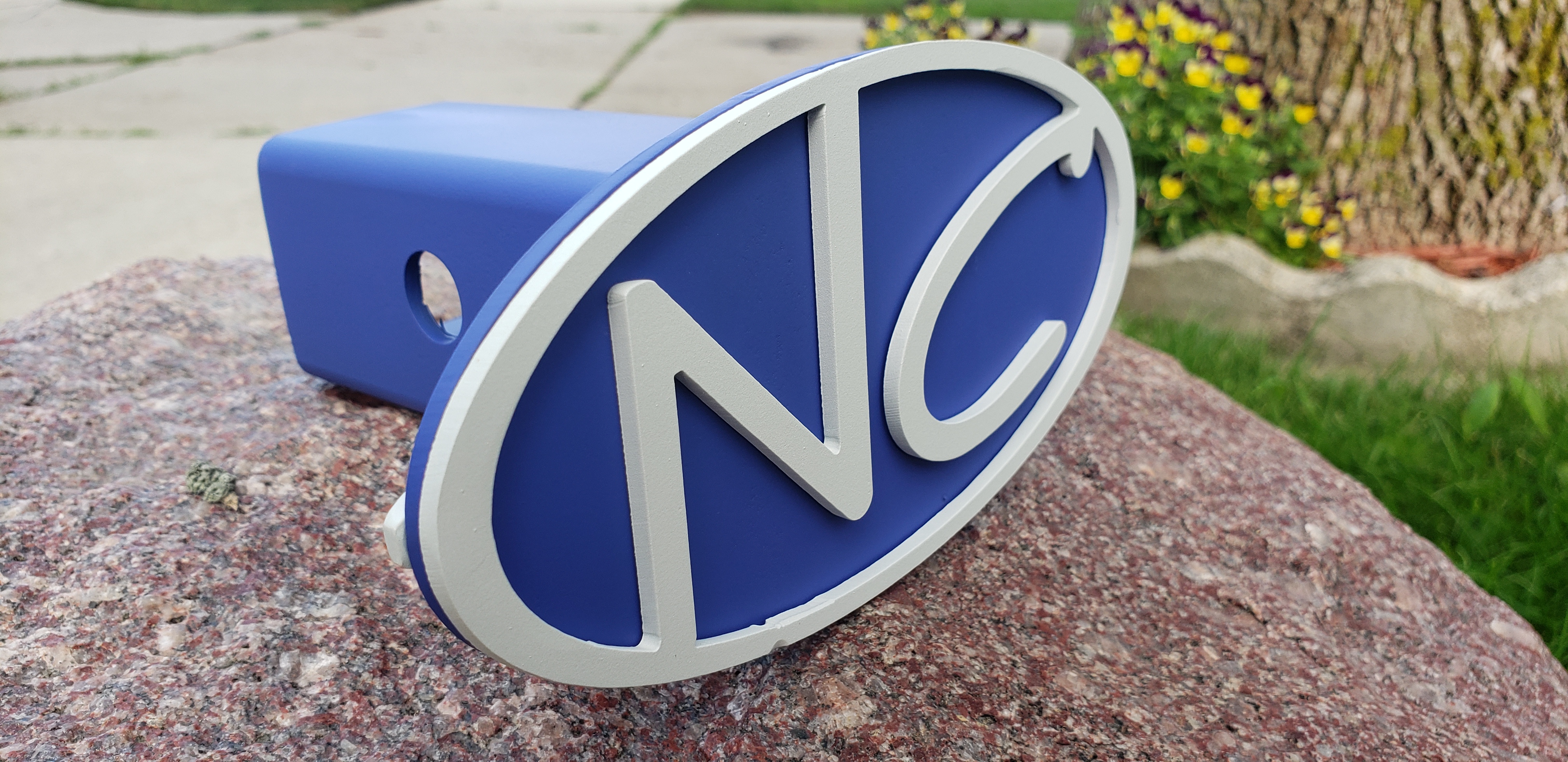 Hitch Cover finished in a Periwinkle and Frost Finish | Cerakote