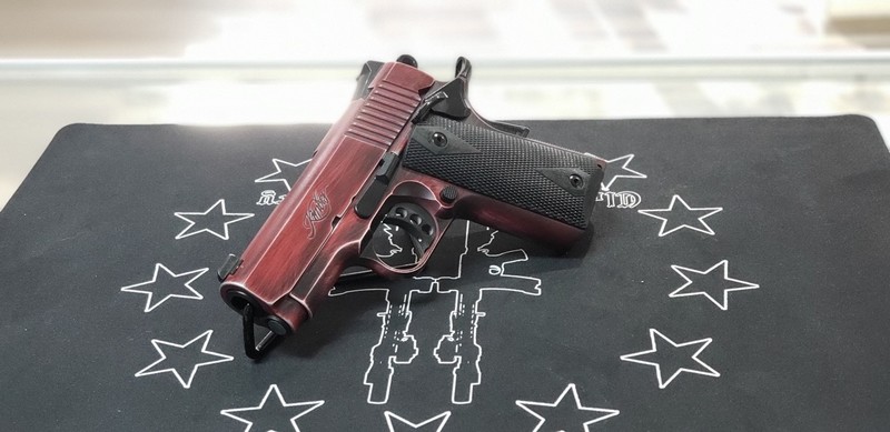 Battleworn Kimber Pistol finished in Gloss Black and Firehouse Red ...