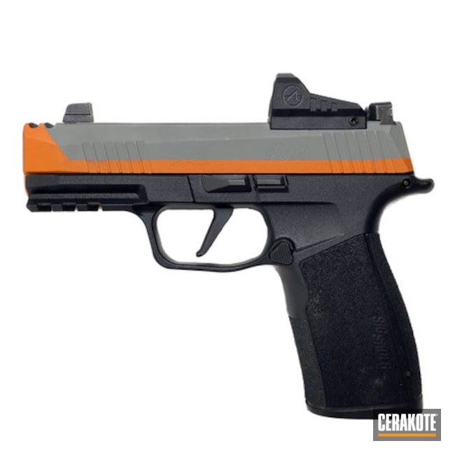 Sig Sauer Coated With Tequila Sunrise And Bull Shark Grey Cerakote