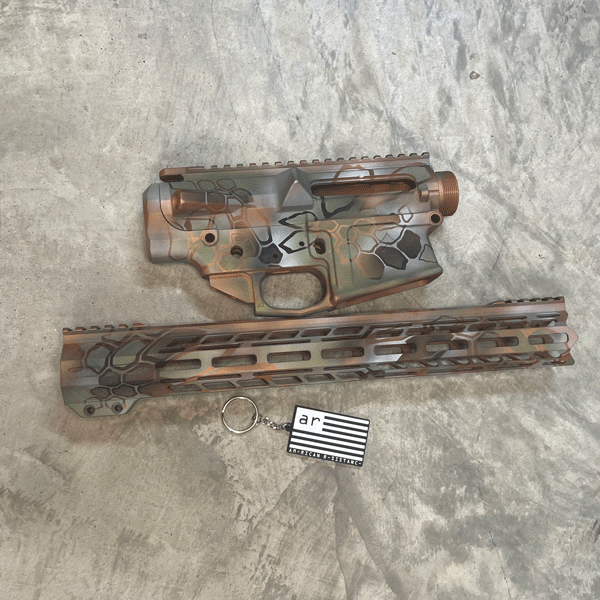 AR-10 Parts coated in a Crushed Silver, Crocodile, Graphite Black and ...