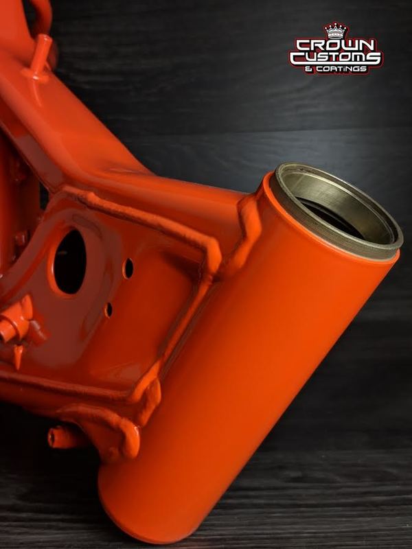 Dirt Bike Motorcycle Frame in RAL 2009 Traffic Orange | Prismatic Powders