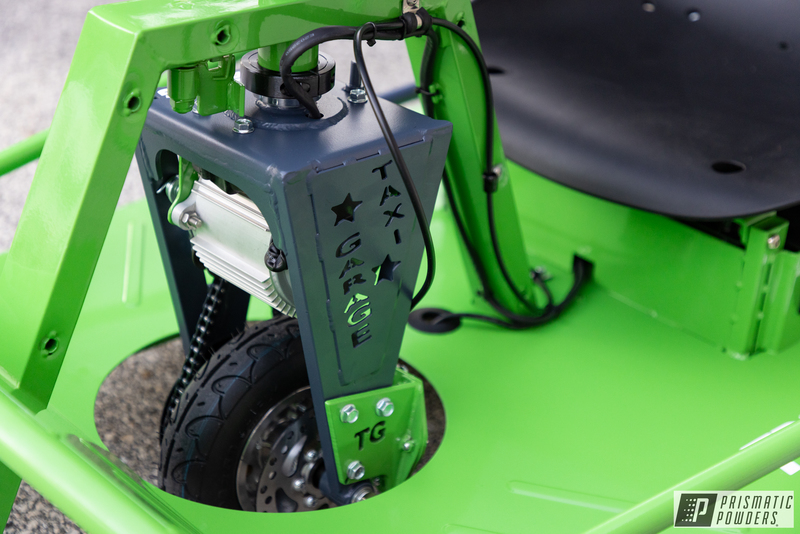 Sweet Pea Green/ Charcoal Suede Taxi Garage Drift Cart | Prismatic Powders