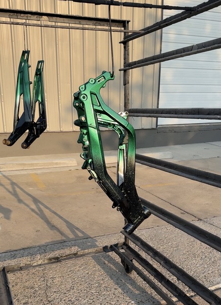Motorcycle Frame featuring a Ultra Illusion Green, Ink Black and Silver ...