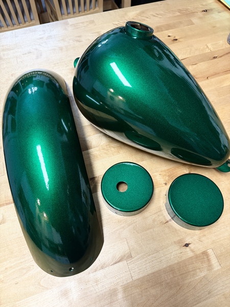 Motorcycle Parts finished with a Clear Vision and Ultra Illusion Green ...