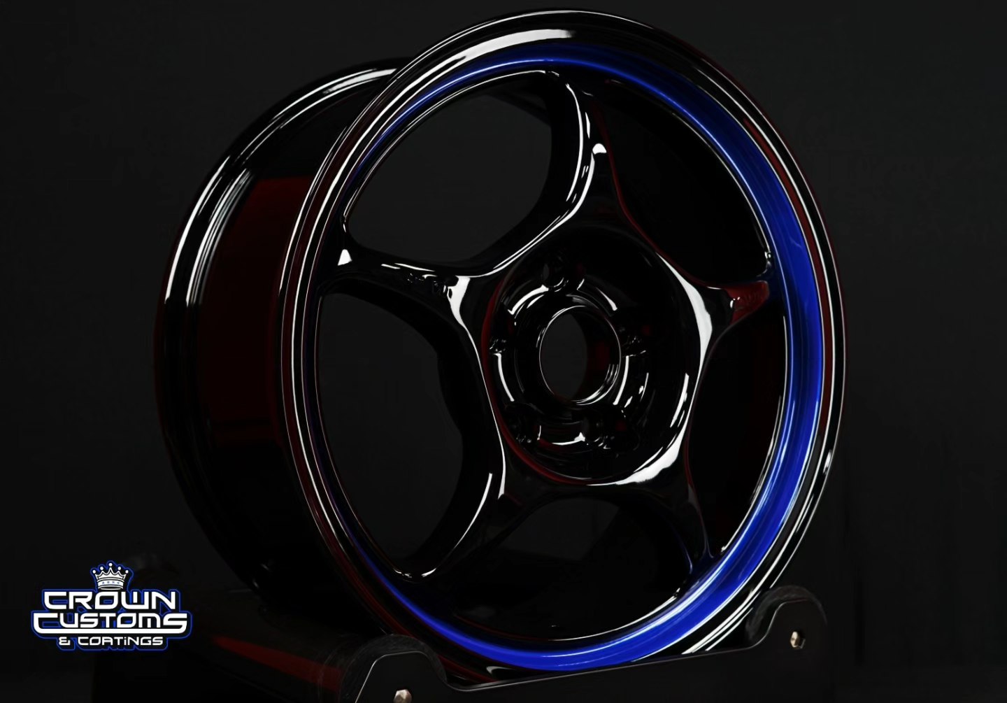 Two Tone Wheels Finished With Clear Vision Moz s Blue And Ink Black Two Tone Wheels Finished With Clear Vision Moz s Blue And Ink Black
